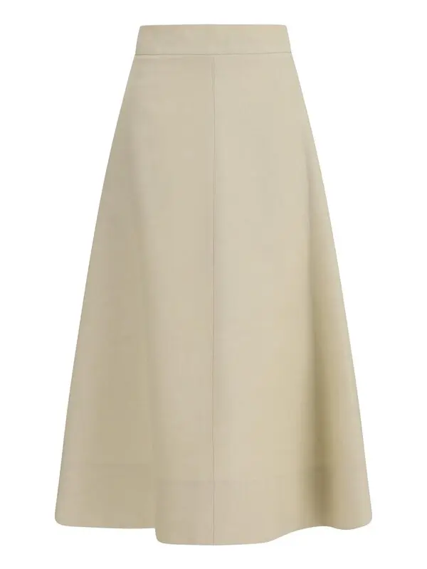 P.a.r.o.s.h Wide Midi Skirt - Cream