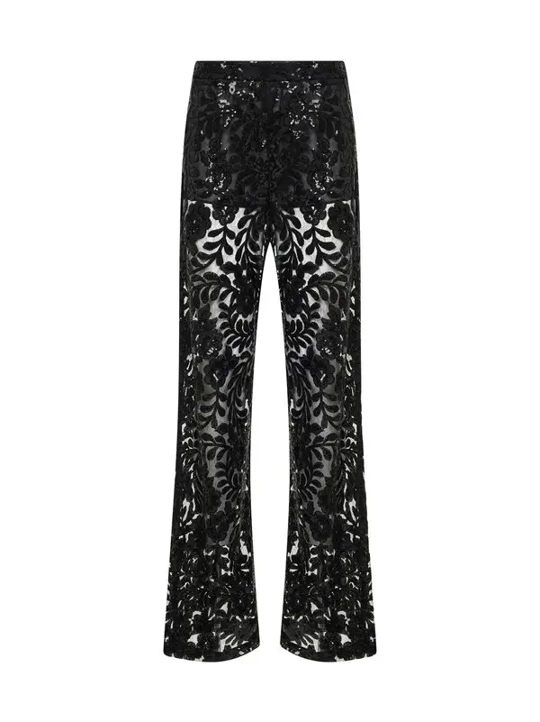 GOLDEN GOOSE Sequin-embroidered Tulle Journey Trousers - Multicolor