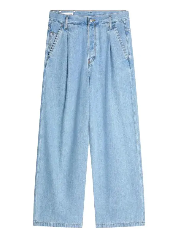 Dries Van Noten Pleated Wide-leg Jeans - Blue