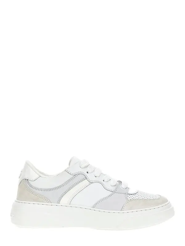 Dsquared2 Bumper" Leather And Suede Lace-up Sneakers - White