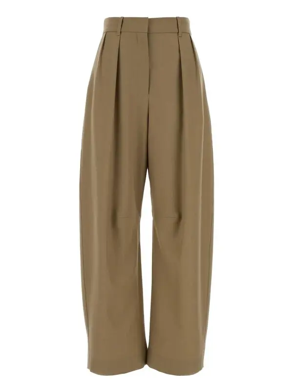 Loewe Cappuccino Wool Wide-leg Pants - Brown