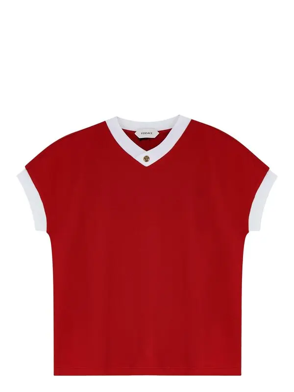Versace Red V-neck T-shirt - Multicolor