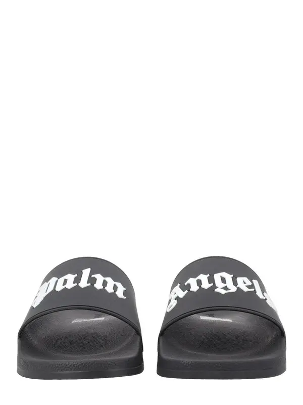 Palm Angels Logo Slide Sandals - Black
