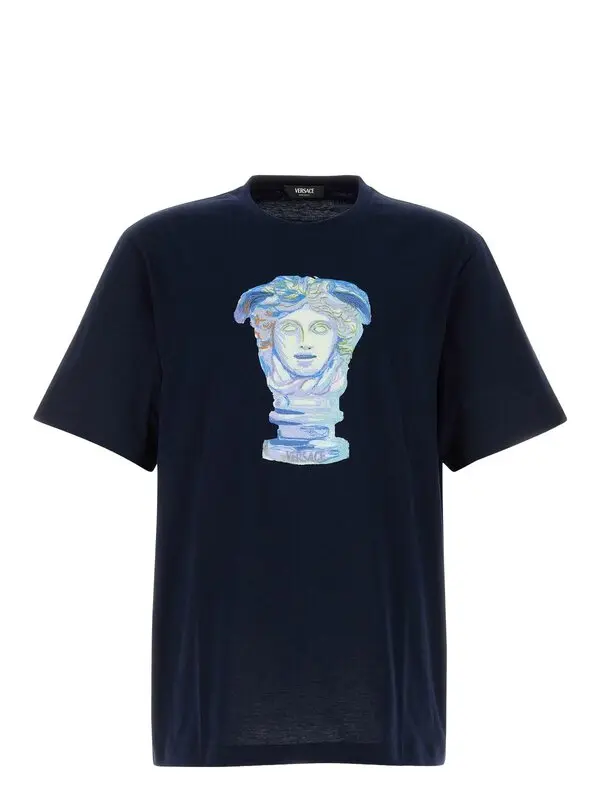 Versace T-shirt Compact Cotton Jersey Fabric + Medusa Gall - Multicolor