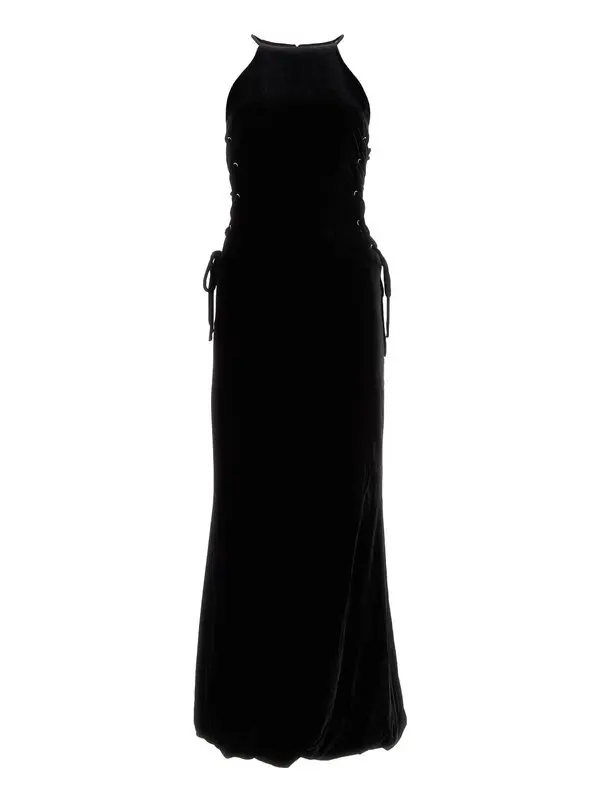 Alessandra Rich Velvet Lace-up Gown - Multicolor