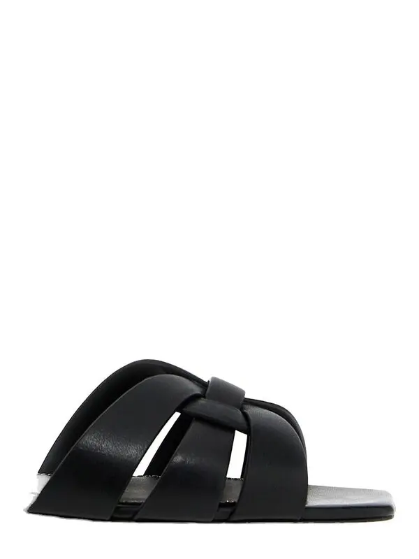 Saint Laurent Tribute Nu Pieds Leather Sandals - Black