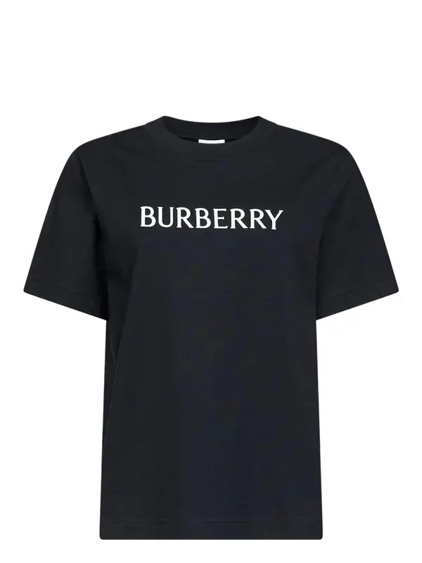 Burberry Black Cotton Logo T-shirt - Multicolor