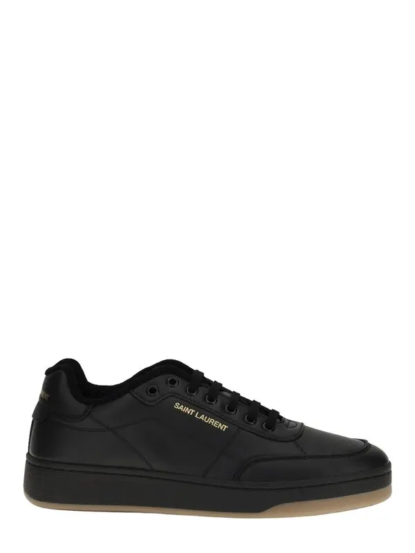 Saint Laurent Calfskin Leather Sneakers - Black