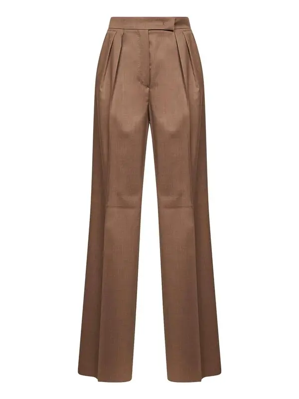 Max Mara Hazelnut Twill Straight Trousers - Multicolor