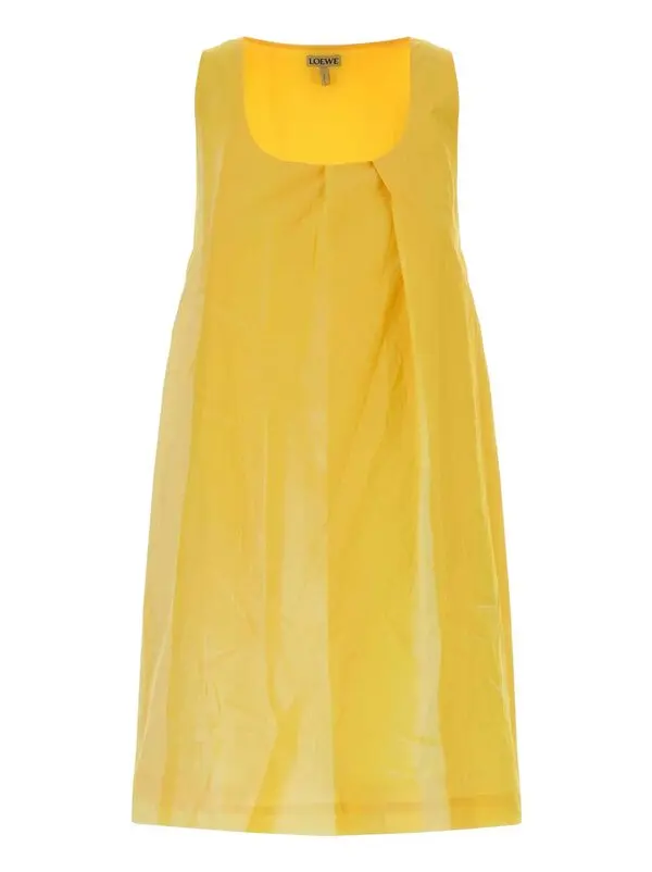 Loewe Cotton Blend Mini Dress - Yellow