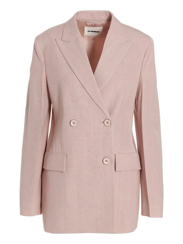 JIL SANDER Double Breasted Blazer - Pink