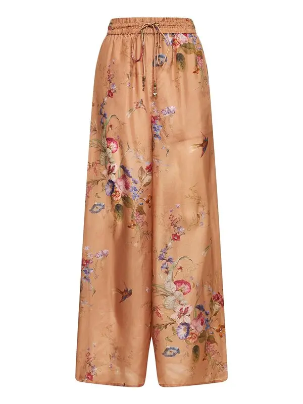 Zimmermann Floral-print Silk Habotai Patience Trousers - Multicolor