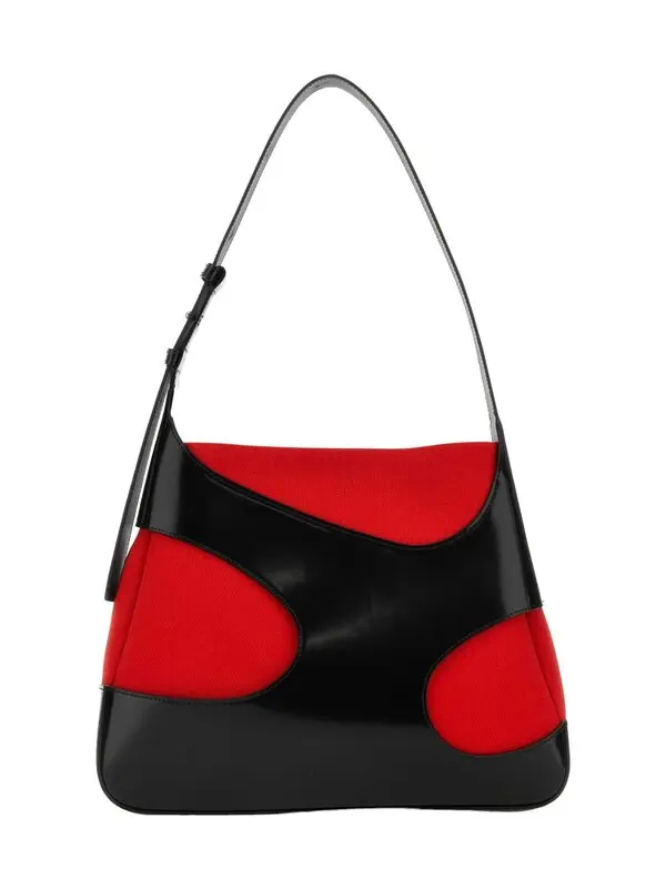 FERRAGAMO Two-tone Leather And Canvas Shoulder Bag - Multicolor