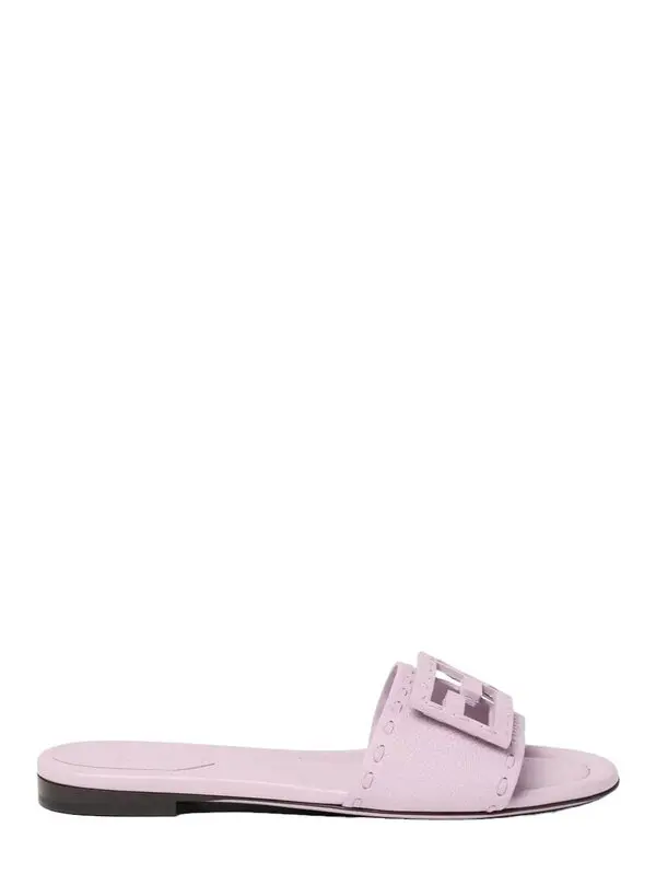 Fendi Baguette Leather Flat Sandals - Multicolor