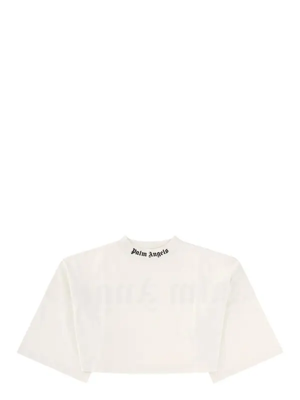 Palm Angels Cropped Logo T-shirt - White