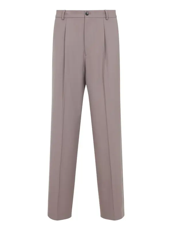 Dries Van Noten Wool Wide Leg Trousers - Multicolor