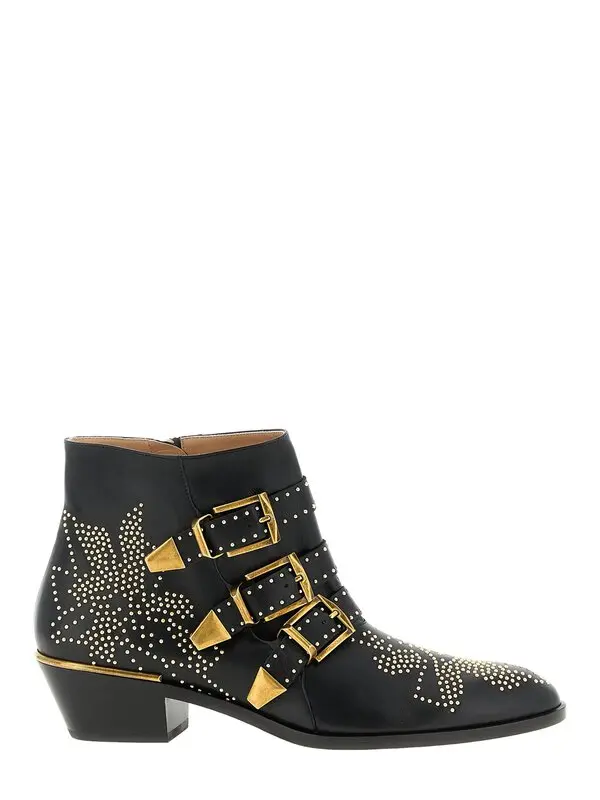 Chloé Susanna Buckled Ankle Boots - Black
