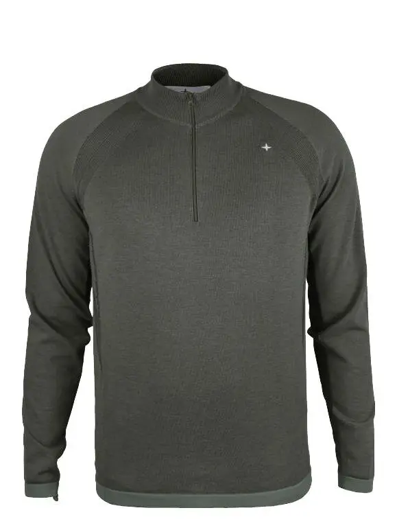 Stone Island Fine Knit Wool Half-zip Sweater - Yellow