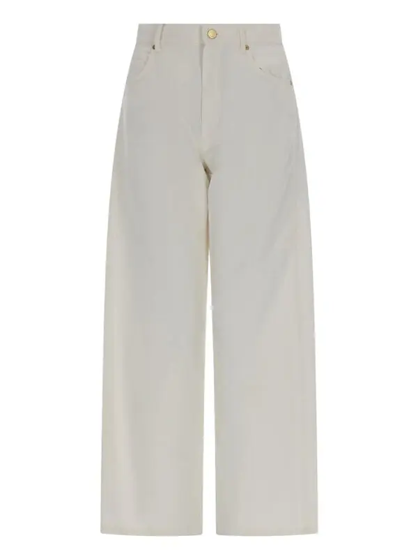 Max Mara Cotton Linen Blend Five Pocket Pants - White