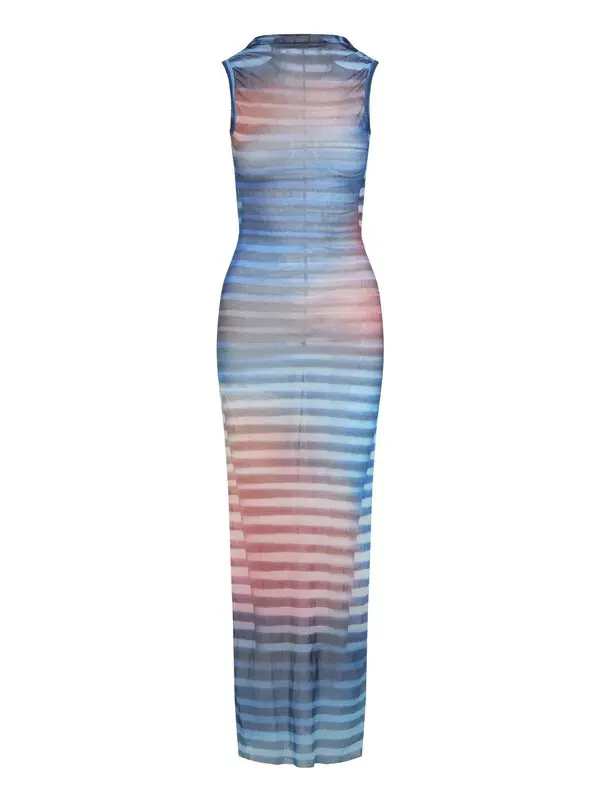 JEAN PAUL GAULTIER Printed Mesh Long Dress - Multicolor