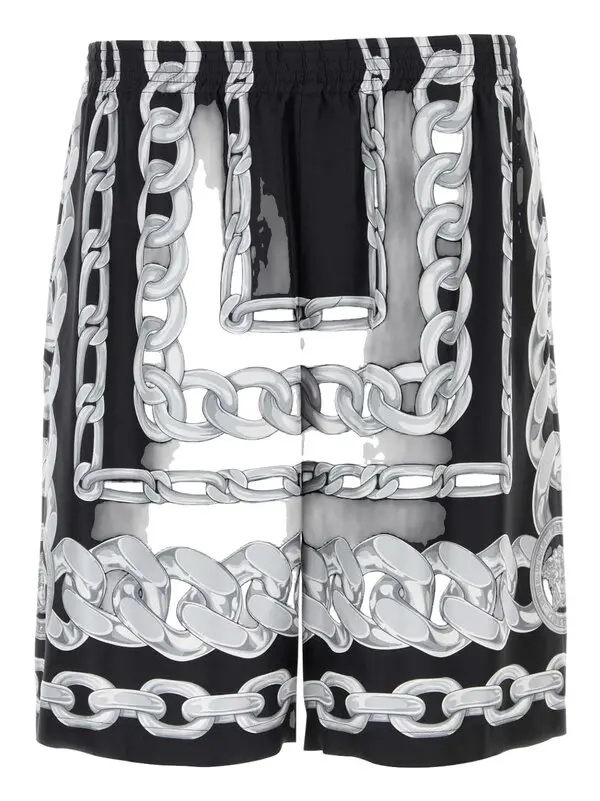 Versace Printed Silk Bermuda Shorts - Multicolor