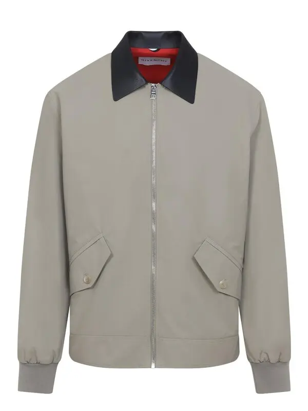 Givenchy Cotton Twill Jacket With Leather Collar - Multicolor