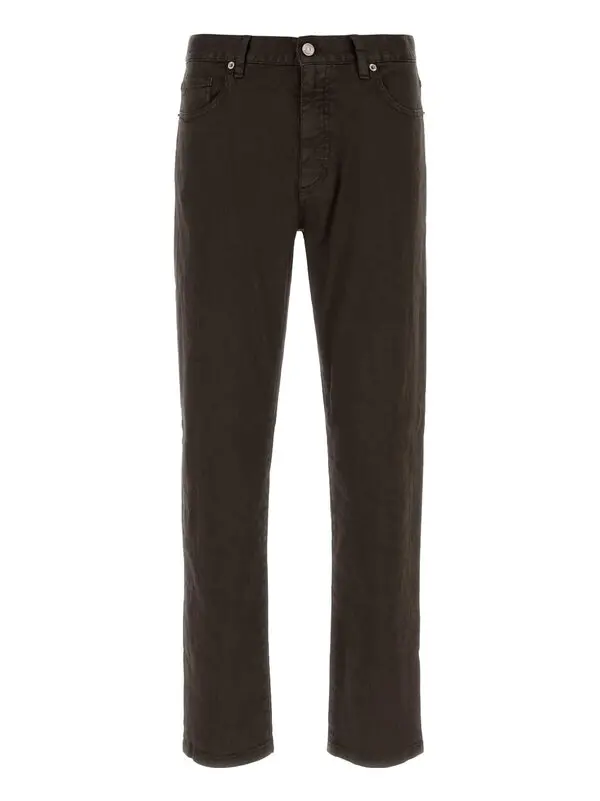 Zegna Stretch Linen Blend Jeans - Brown