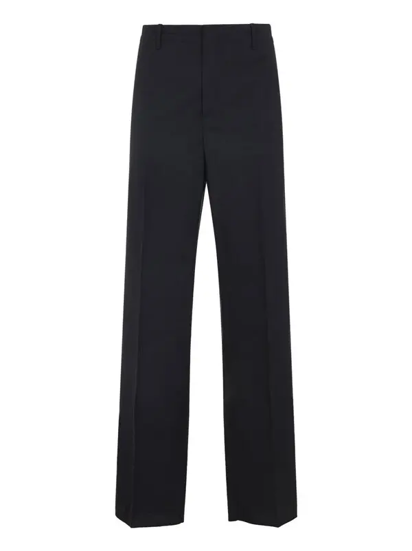 Bottega Veneta Charcoal Grey Wool Pleated Pants - Gray