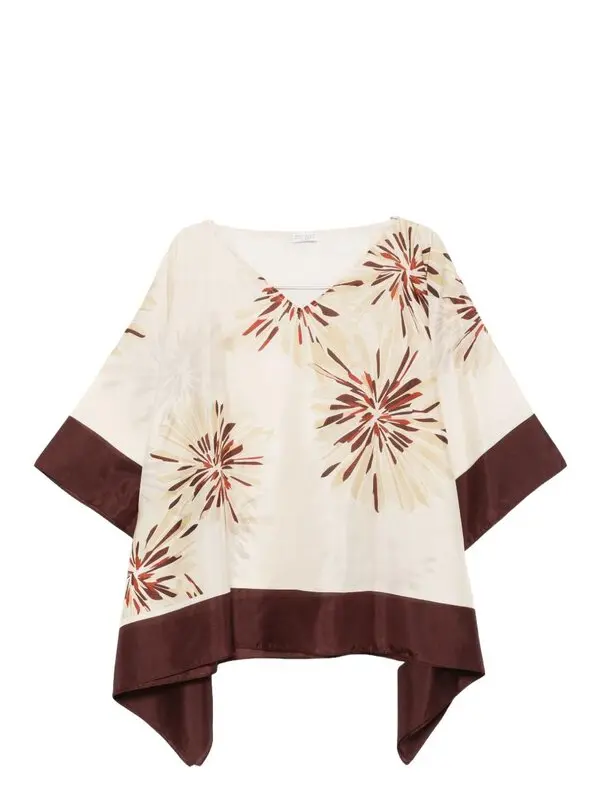 Brunello Cucinelli Printed Silk Blouse - Multicolor