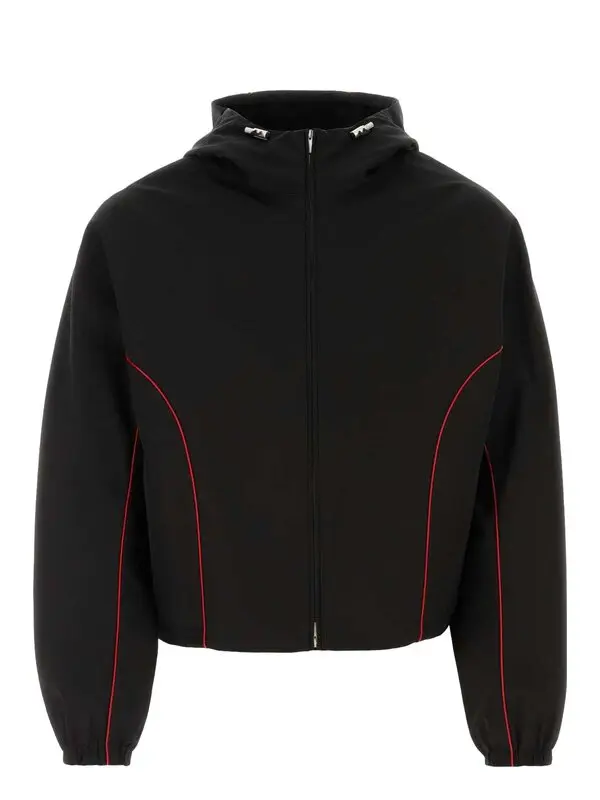 FERRAGAMO Polyester Blend Zip-up Jacket With Hood - Black