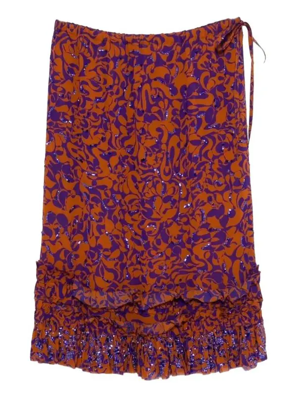 Dries Van Noten Printed Viscose Skirt - Multicolor