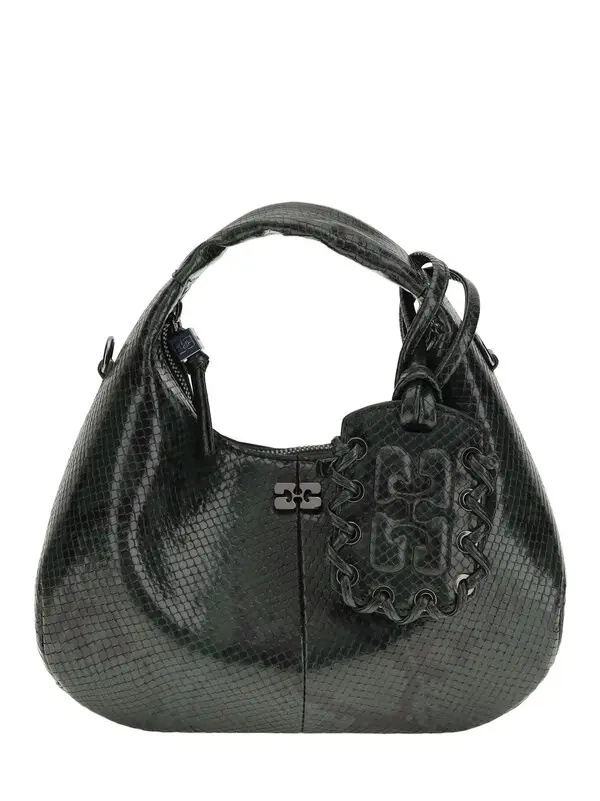 GANNI Mini Snake Handbag - Black