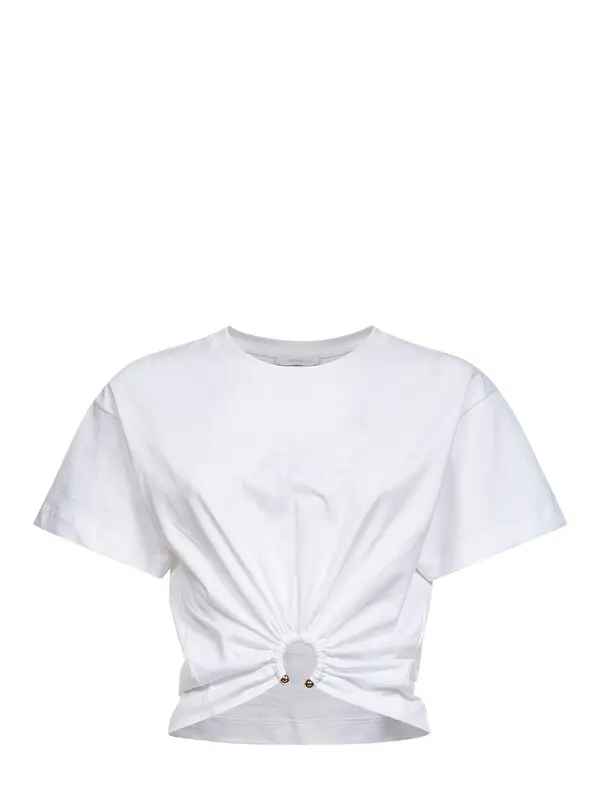 Rabanne Cropped T-shirt With Metal Piercing Detail - Multicolor