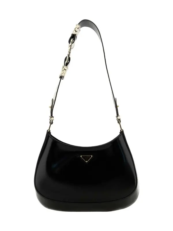 Prada Leather Cleo Shoulder Bag - Black