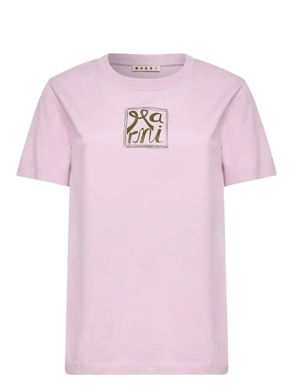 Marni Quartz Cotton Frame Logo T-shirt - Multicolor