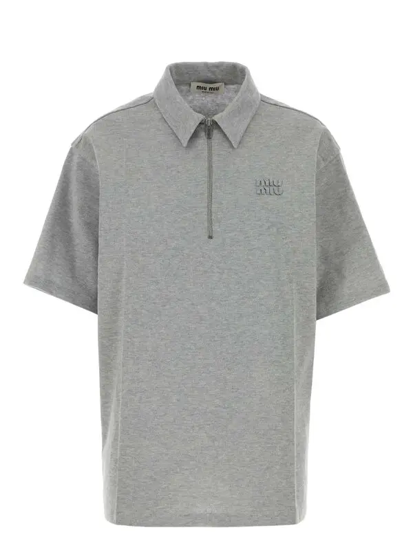 Miu Miu Oversize Polo Shirt - Gray