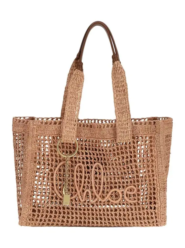 Chloé East-west Summer Banana Raffia Tote Bag - Cream