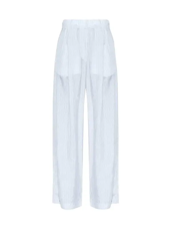 Dries Van Noten Wide-leg Striped Cupro Pants - Blue