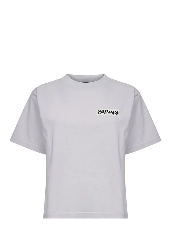 Balenciaga Medium Fit T-shirt With Masking Tape Artwork - Multicolor