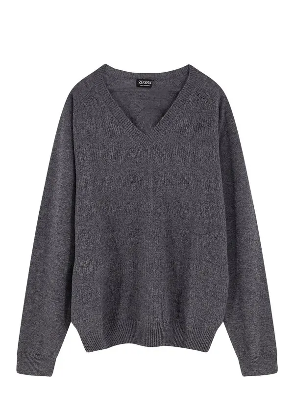 Zegna Cashmere V-neck Sweater - Multicolor