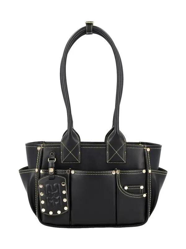 GANNI Pose Small Top Handle Bag - Black