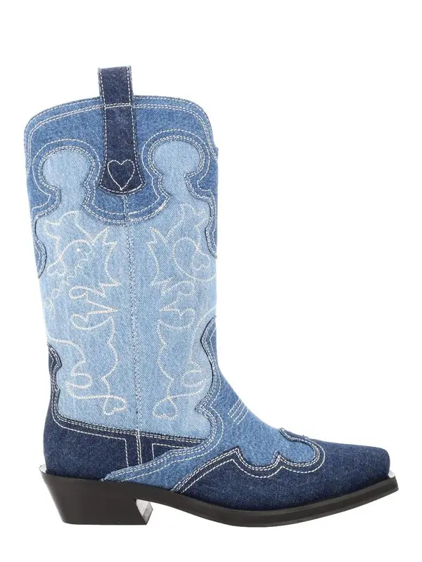 GANNI Western Boots - Blue