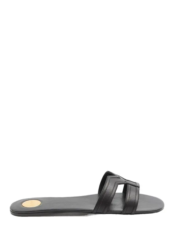 Saint Laurent Mabrouka Leather Flat Sandals - Multicolor