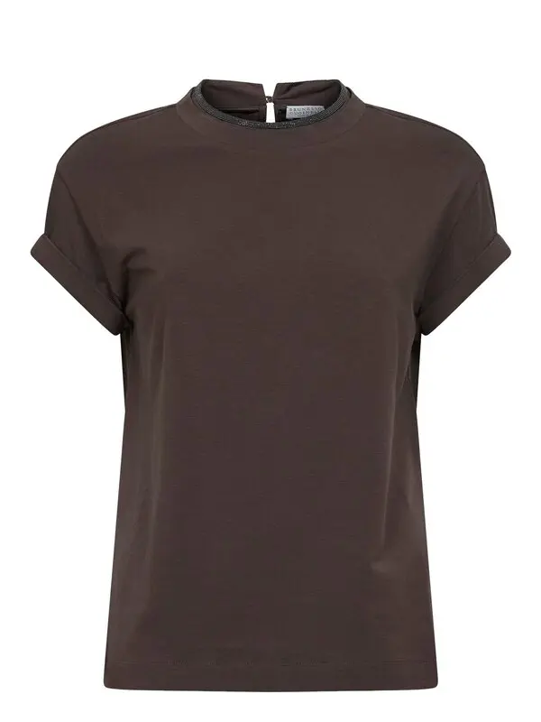 Brunello Cucinelli Monili Embellished Crewneck T-shirt - Multicolor