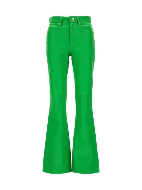 JW Anderson Leather Bootcut Trousers - Green