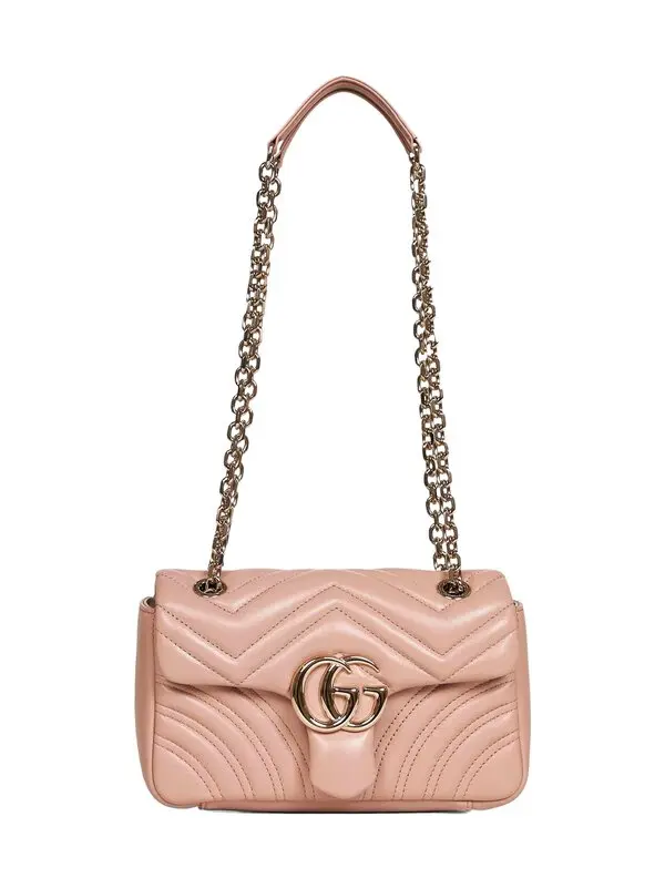Gucci Pinky Beige Gg Marmont Small Shoulder Bag - Multicolor