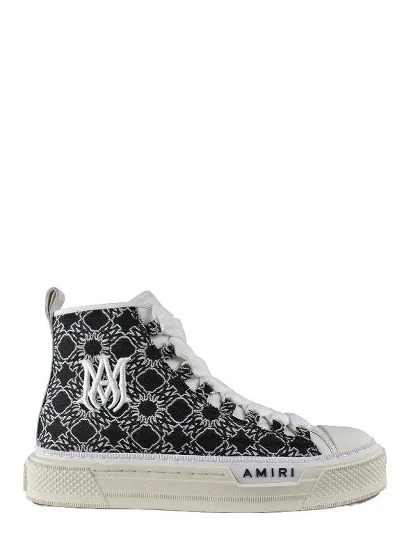Amiri Canvas High Top Sneakers With Ma Quad Monogram - Black