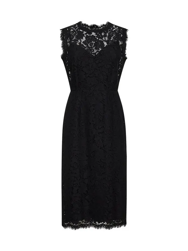 Dolce & Gabbana Black Lace Sheath Dress - Multicolor