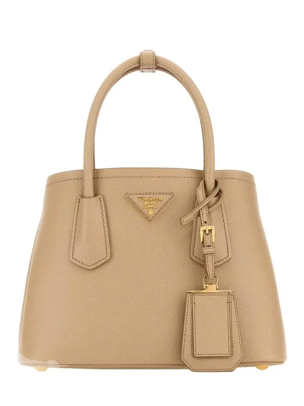 Prada Sand Leather Handbag - Brown