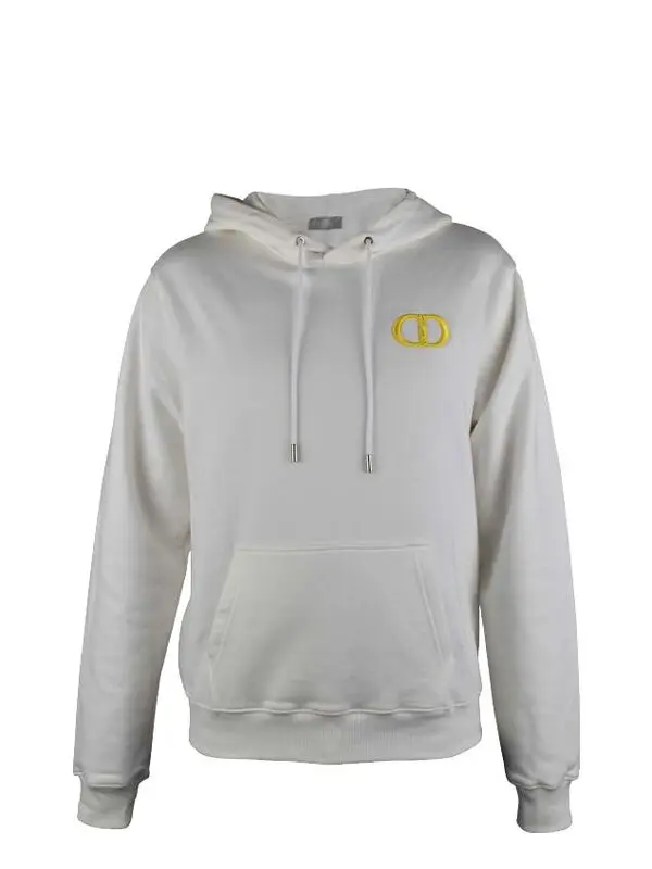 Dior Cd Icon Embroidered Cotton Hoodie - White